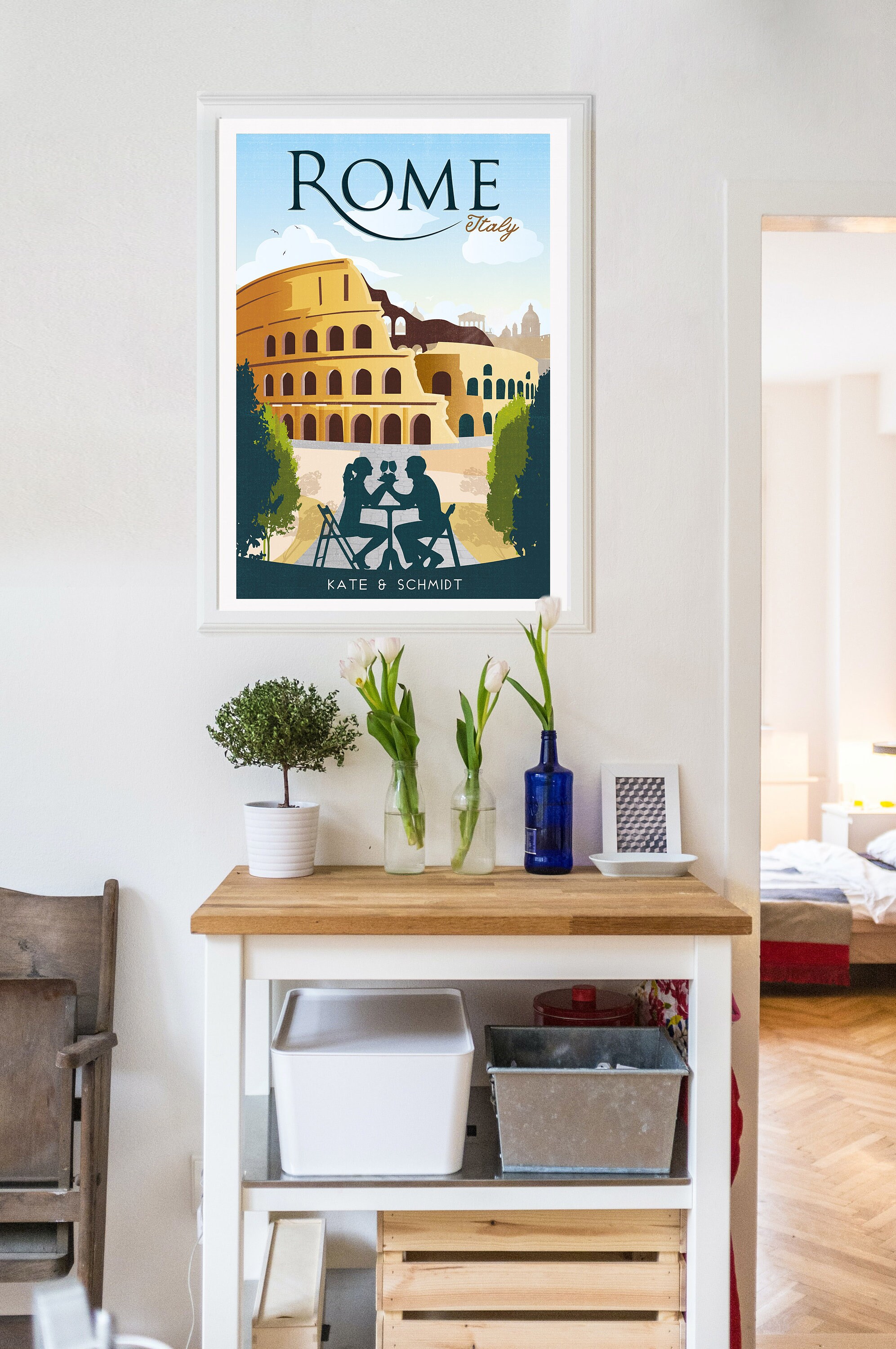 Personalised Rome Poster, Rome Print, Rome Travel Poster, Rome Poster ...