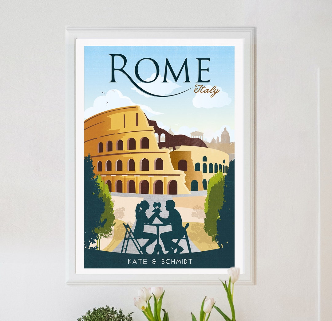 Personalised Rome Poster, Rome Print, Rome Travel Poster, Rome Poster ...