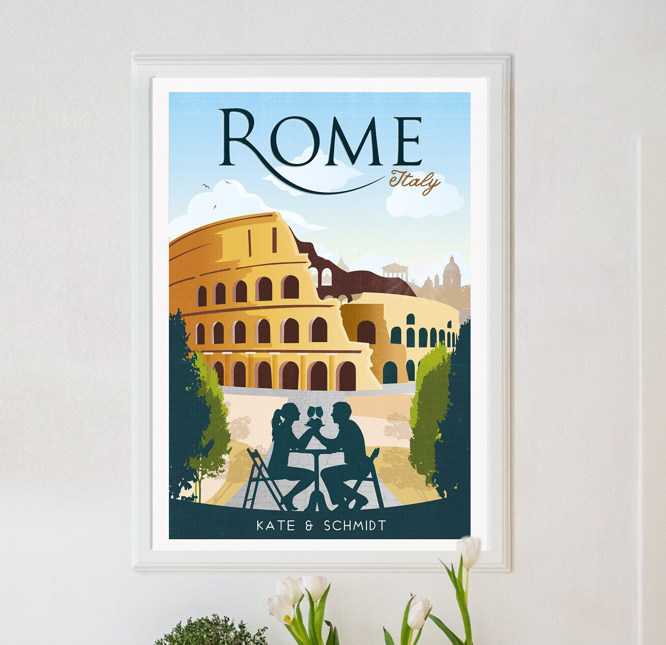 Personalised Rome Poster, Rome Print, Rome Travel Poster, Rome Poster ...
