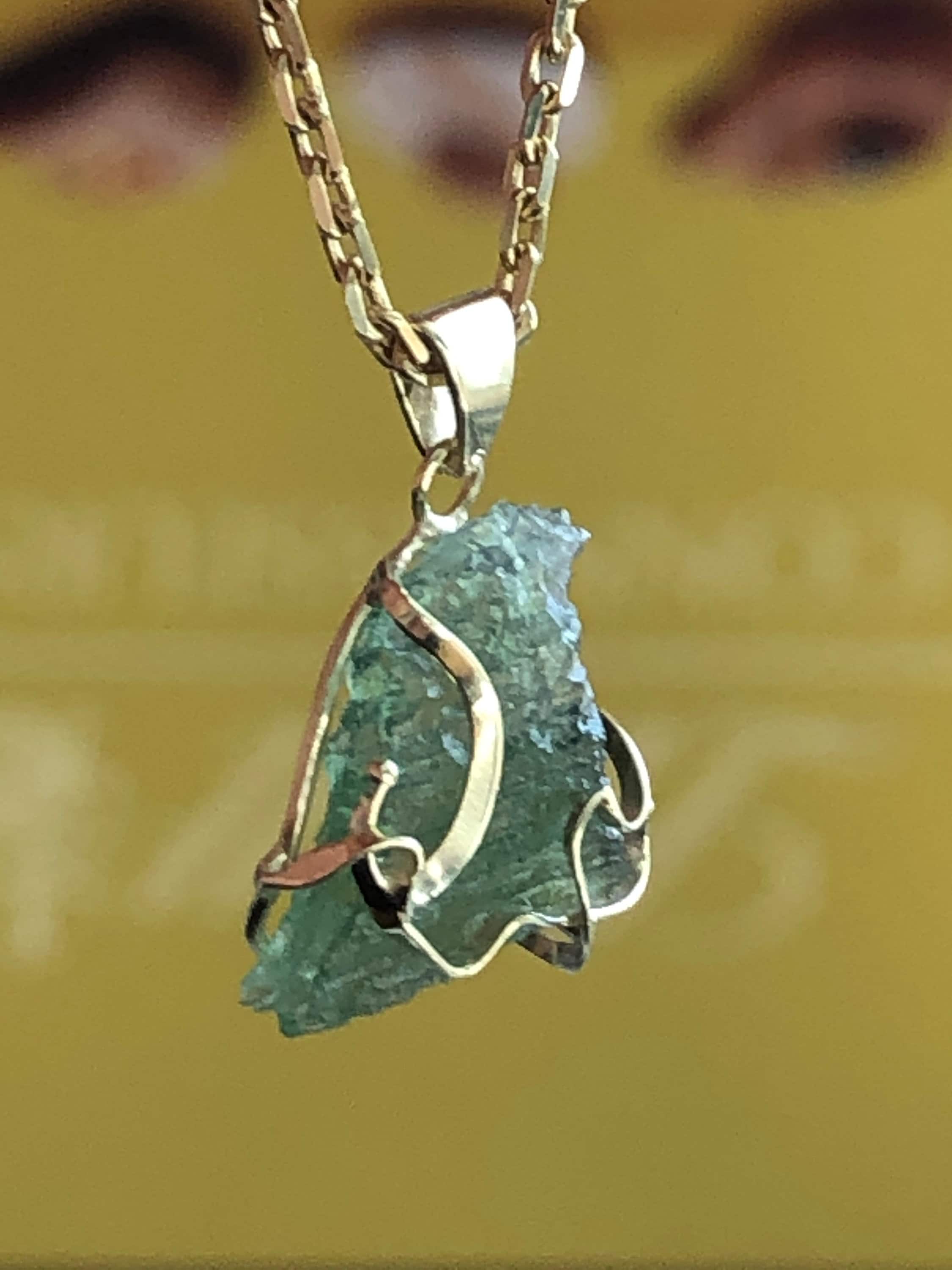 Top Moldavite in Solid 14k GOLD, Certified MOLDAVITE Raw Crystal ...