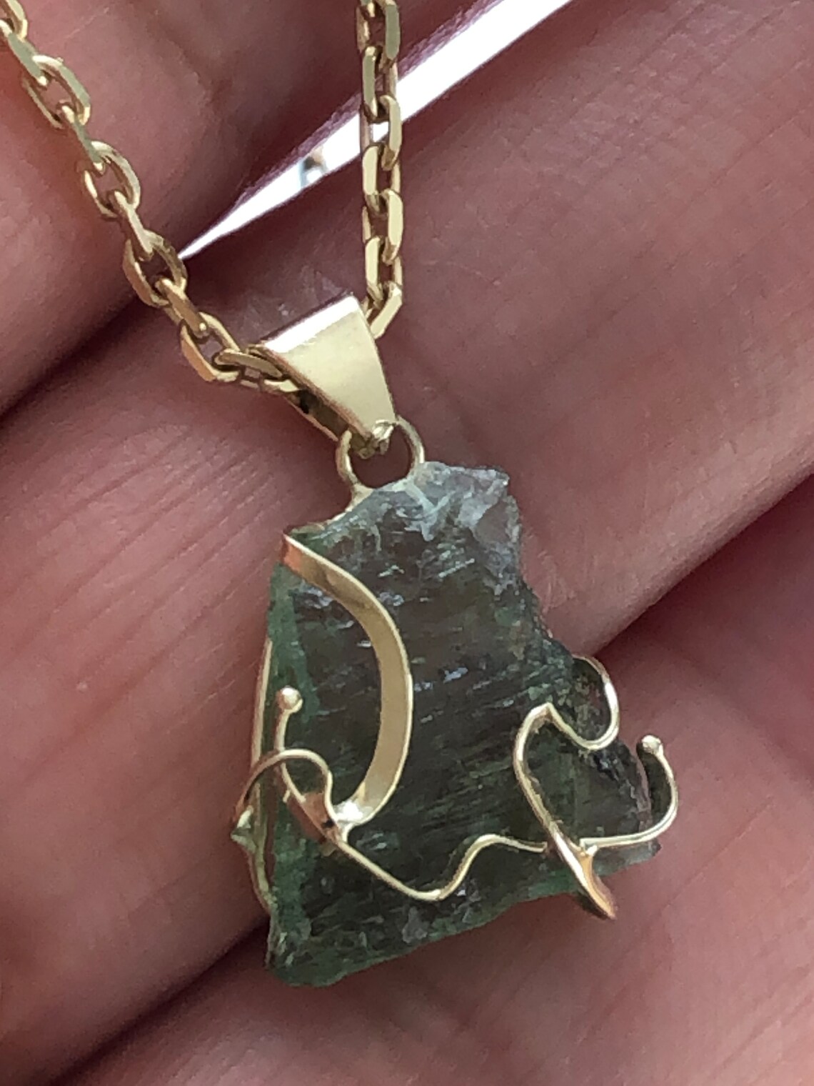 Top Moldavite in Solid 14k GOLD, Certified MOLDAVITE Raw Crystal ...