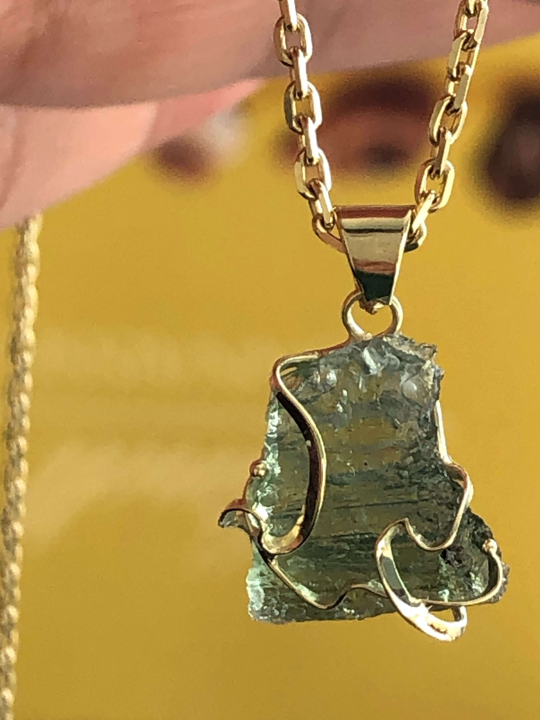 Top Moldavite in Solid 14k GOLD, Certified MOLDAVITE Raw Crystal ...