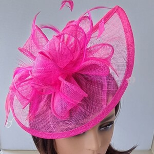 Hot Pink Colour Fascinator With Flower Headband Wedding Hat,royal Ascot ...