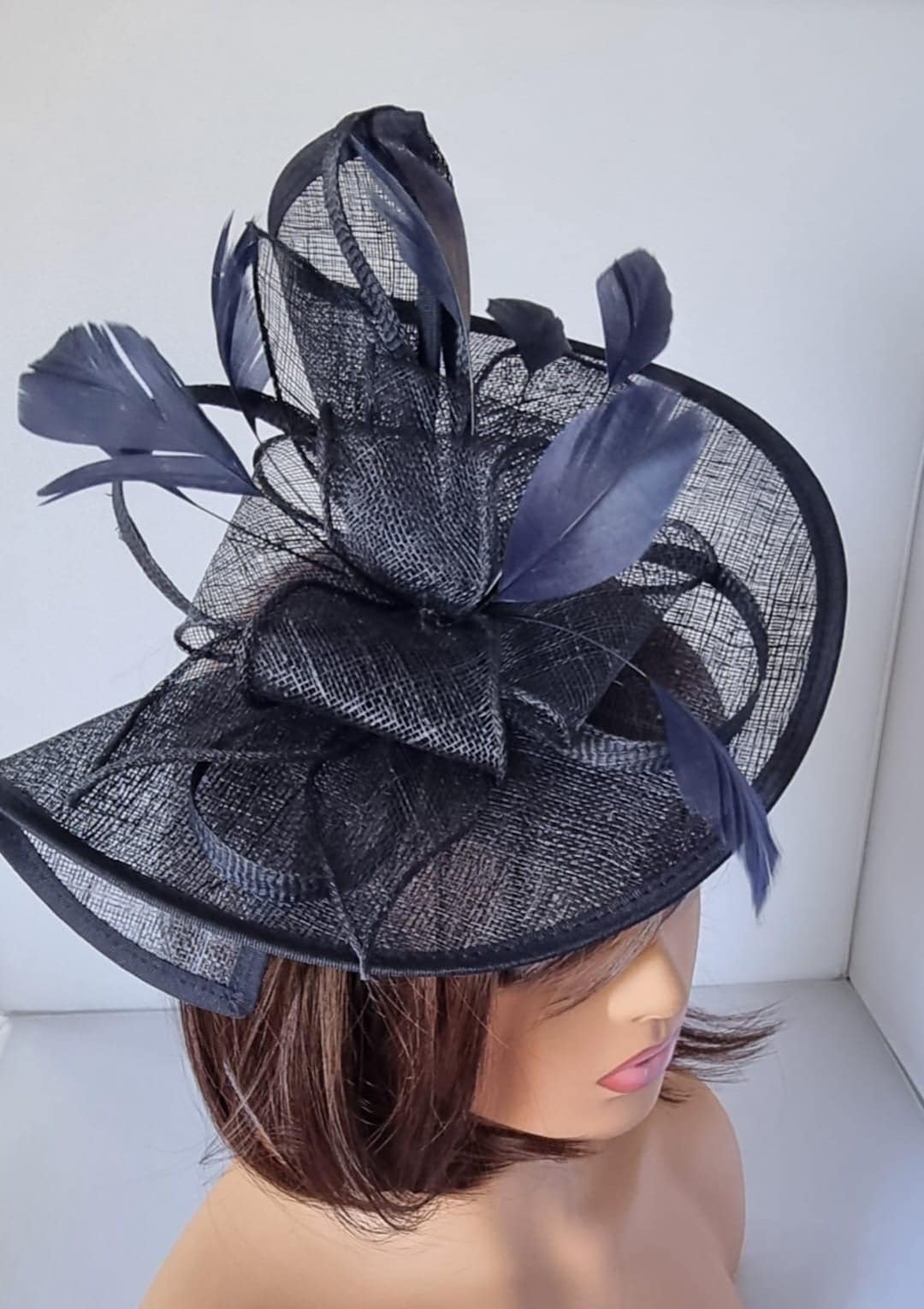 Navy Blue Fascinator With Flower Headband and Clip Wedding Hat,royal ...