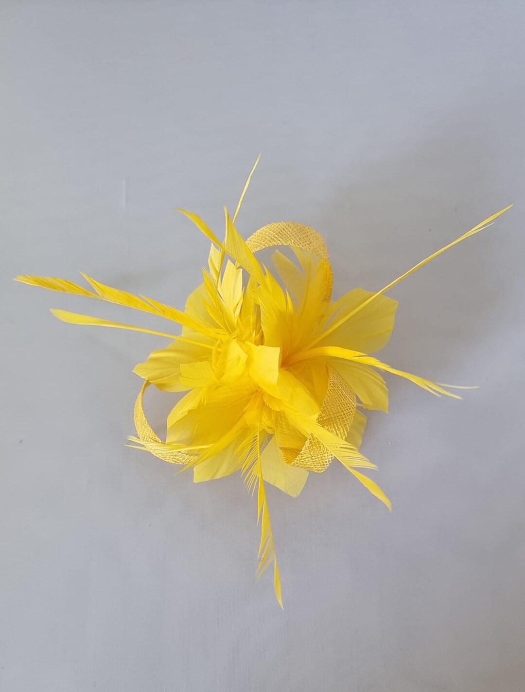 New Yellow Colour Small Size Fascinator With Clip for Wedding Day ...