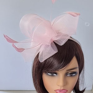 Light Pink Colour Fascinator With Flower Headband and Clip Wedding Hat ...