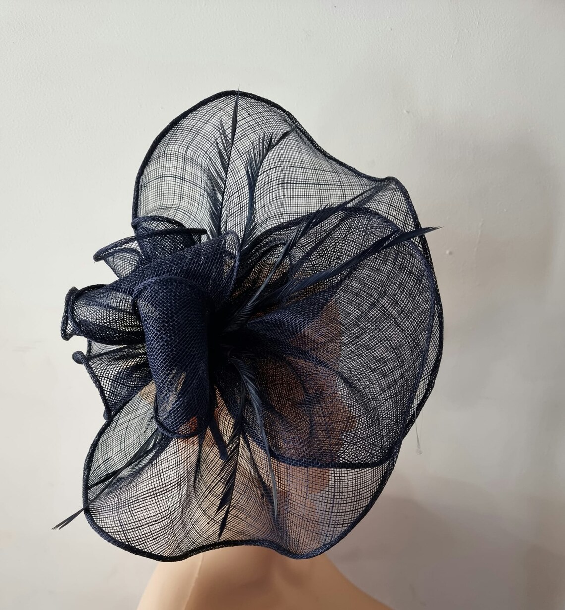 Navy Blue Fascinator With Flower Headband and Clip Wedding | Etsy