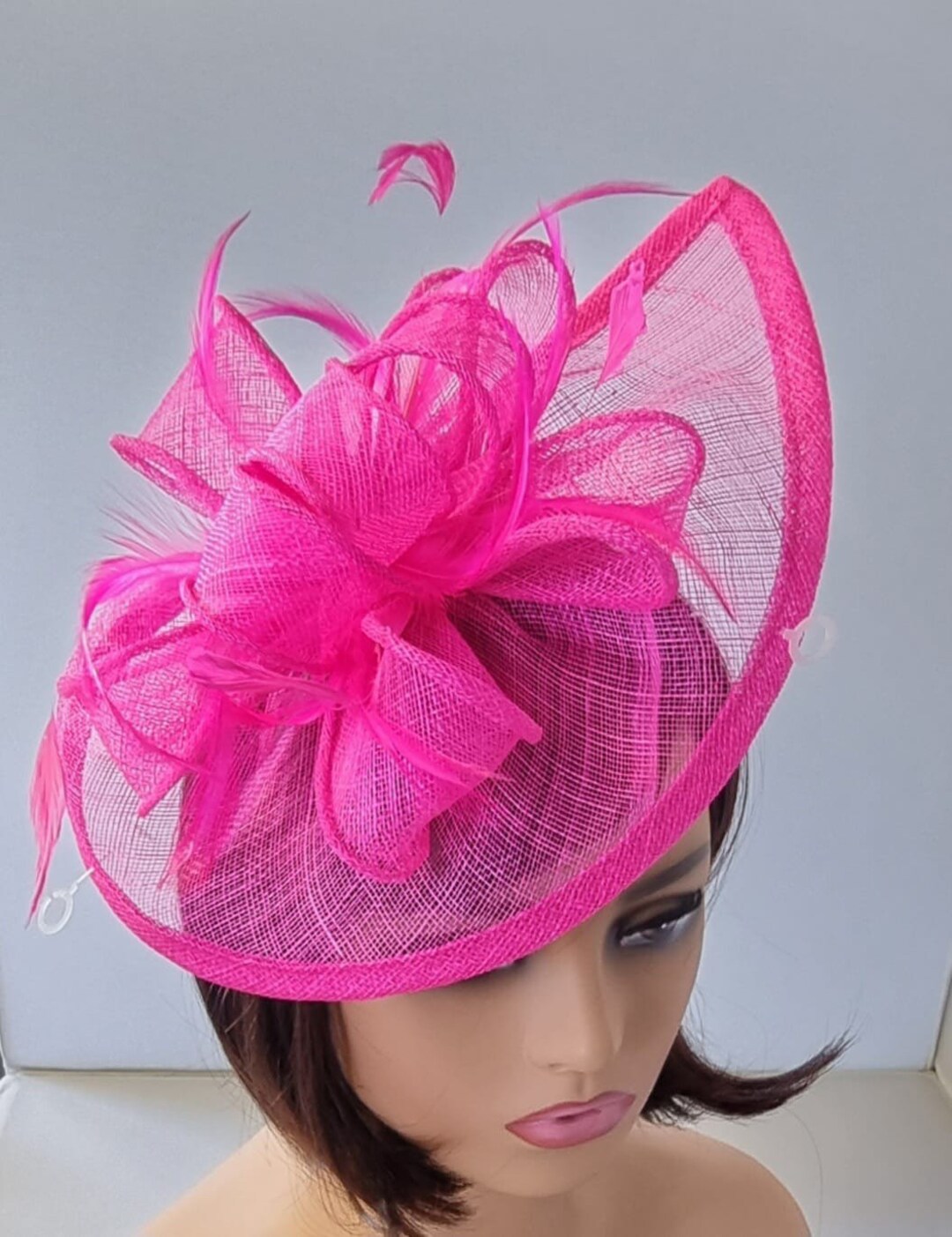 Hot Pink Colour Fascinator With Flower Headband Wedding Hat,royal Ascot ...