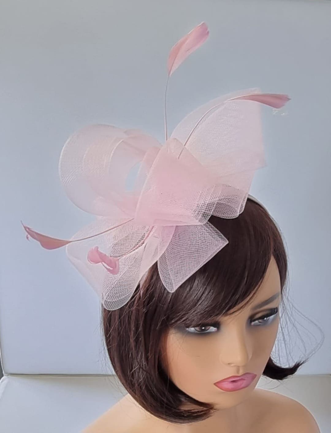 Light Pink Colour Fascinator With Flower Headband and Clip Wedding Hat ...