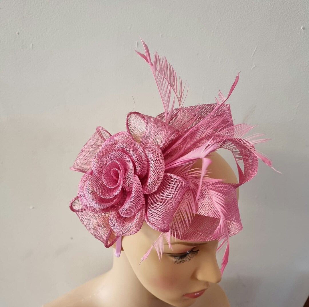 Rose Pink Fascinator With Flower Headband and Clip Wedding - Etsy