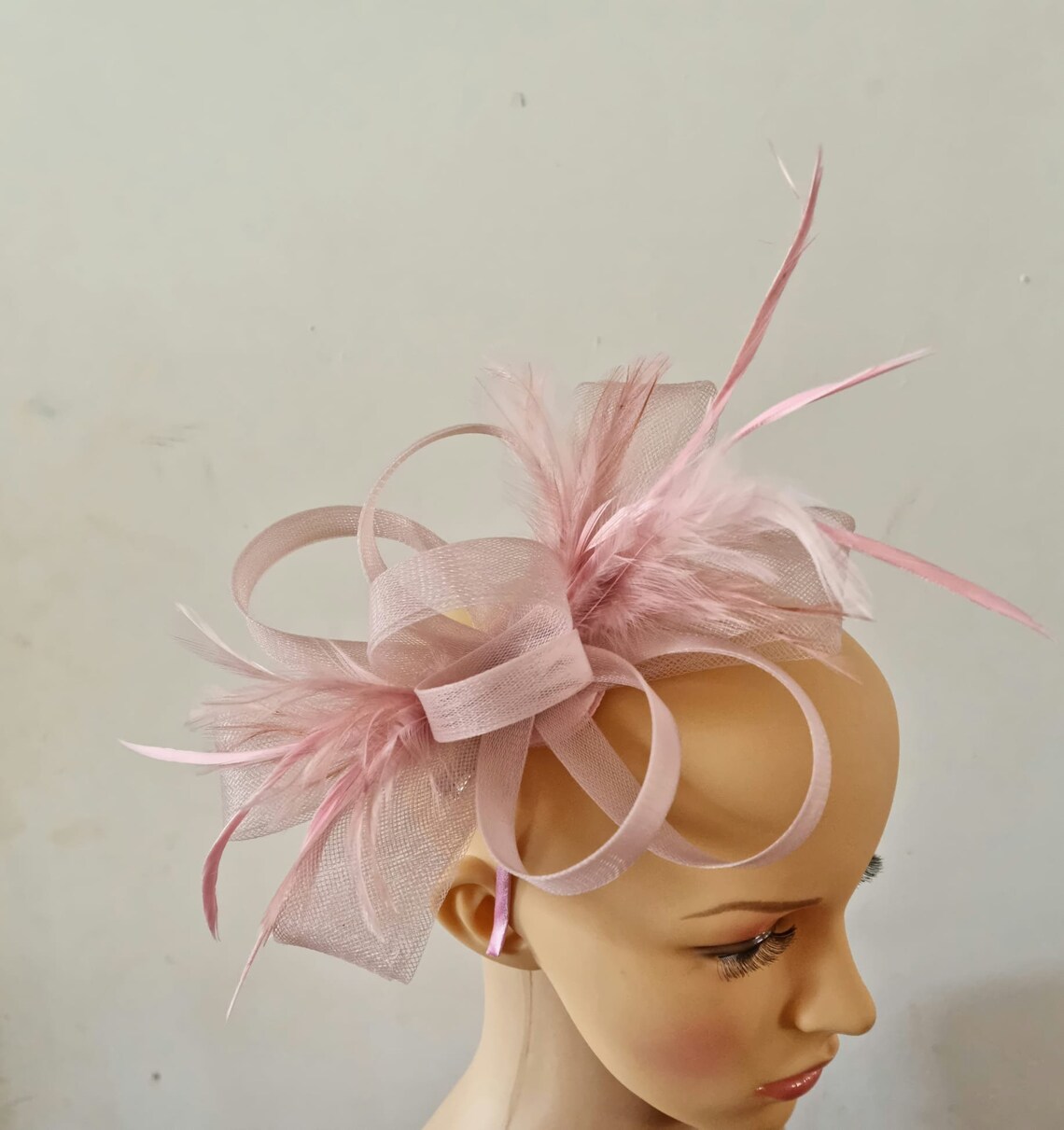 Light Pink blush Pink Fascinator With Flower Headband and - Etsy UK