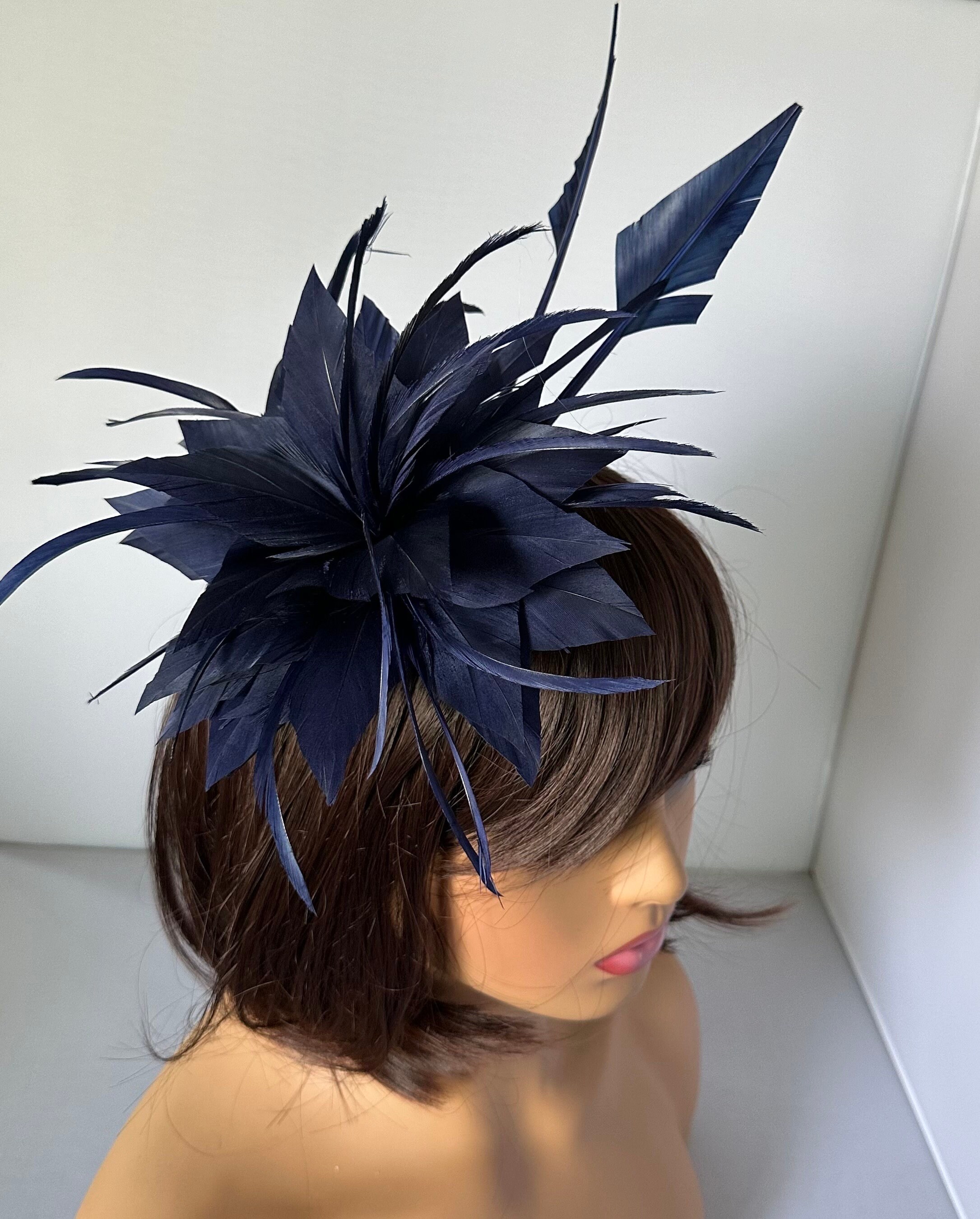 New Navy Blue Colour Fascinator With Flower Headband and Clip for ...