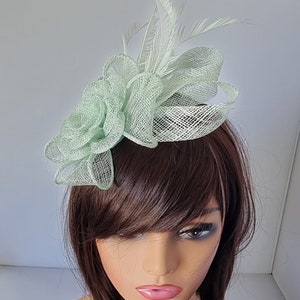 New Aqua Colour Fascinator With Flower Headband and Clip Wedding Hat ...