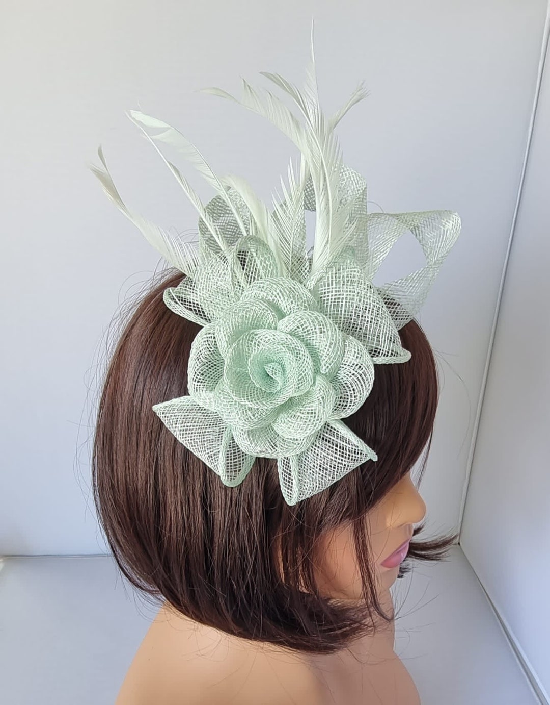 New Aqua Colour Fascinator With Flower Headband and Clip Wedding Hat ...
