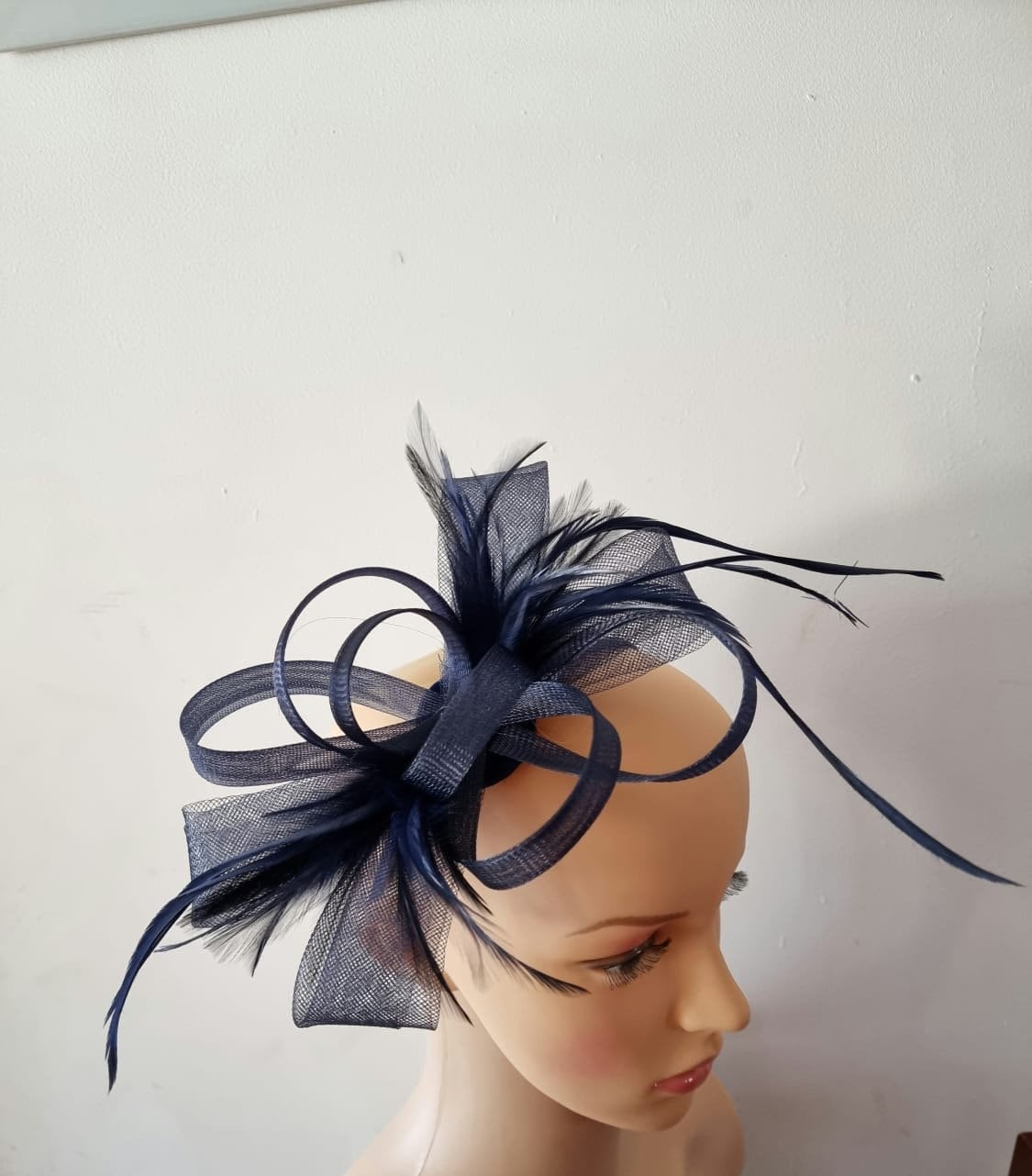 Navy Blue Fascinator With Flower Headband and Clip Wedding - Etsy UK
