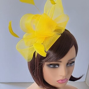 Yellow Colour Fascinator With Flower Headband and Clip Wedding Hat ...