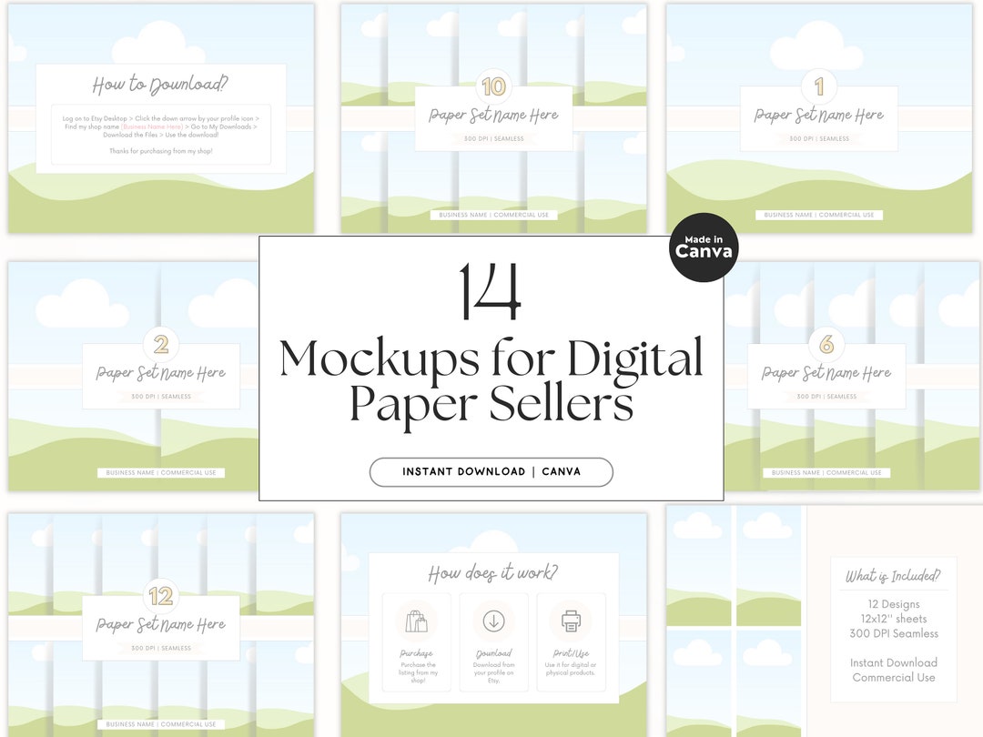 Paper Digital Mockups Etsy Digital Mock-ups Digital Paper Mock-ups Etsy ...