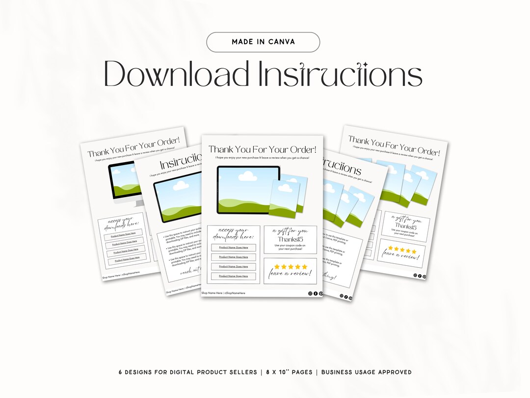 Digital Download Instructions Template Digital Product Seller Templates ...
