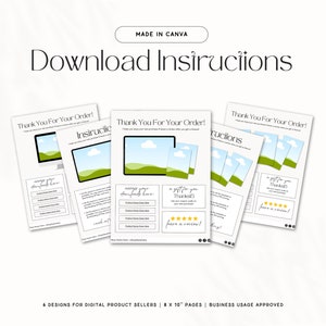 Digital Download Instructions Template Digital Product Seller Templates ...
