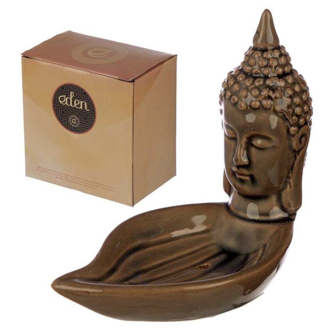 Ceramic Buddha Head Incense Stick & Cone Holder Thai Buddha, Zen Ash ...