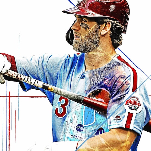 Bryce Harper Poster Philadelphia Phillies Canvas Print - Etsy