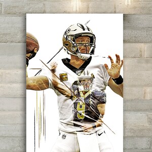 Drew Brees Poster - New Orleans Saints - Canvas Print, Wall Art, Sports ...