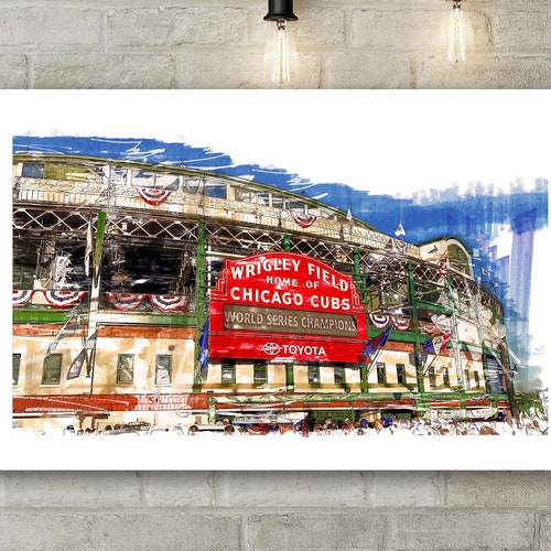 Chicago Cubs Wrigley Field Word Art Print Chicago Cubs Wall - Etsy