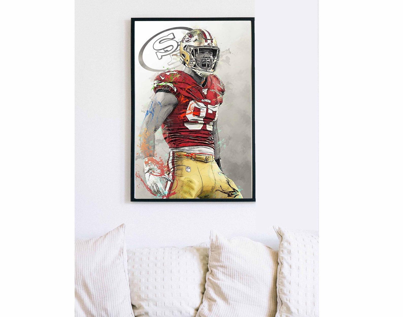 Nick Bosa Poster San Francisco 49ers Canvas Print Wall | Etsy