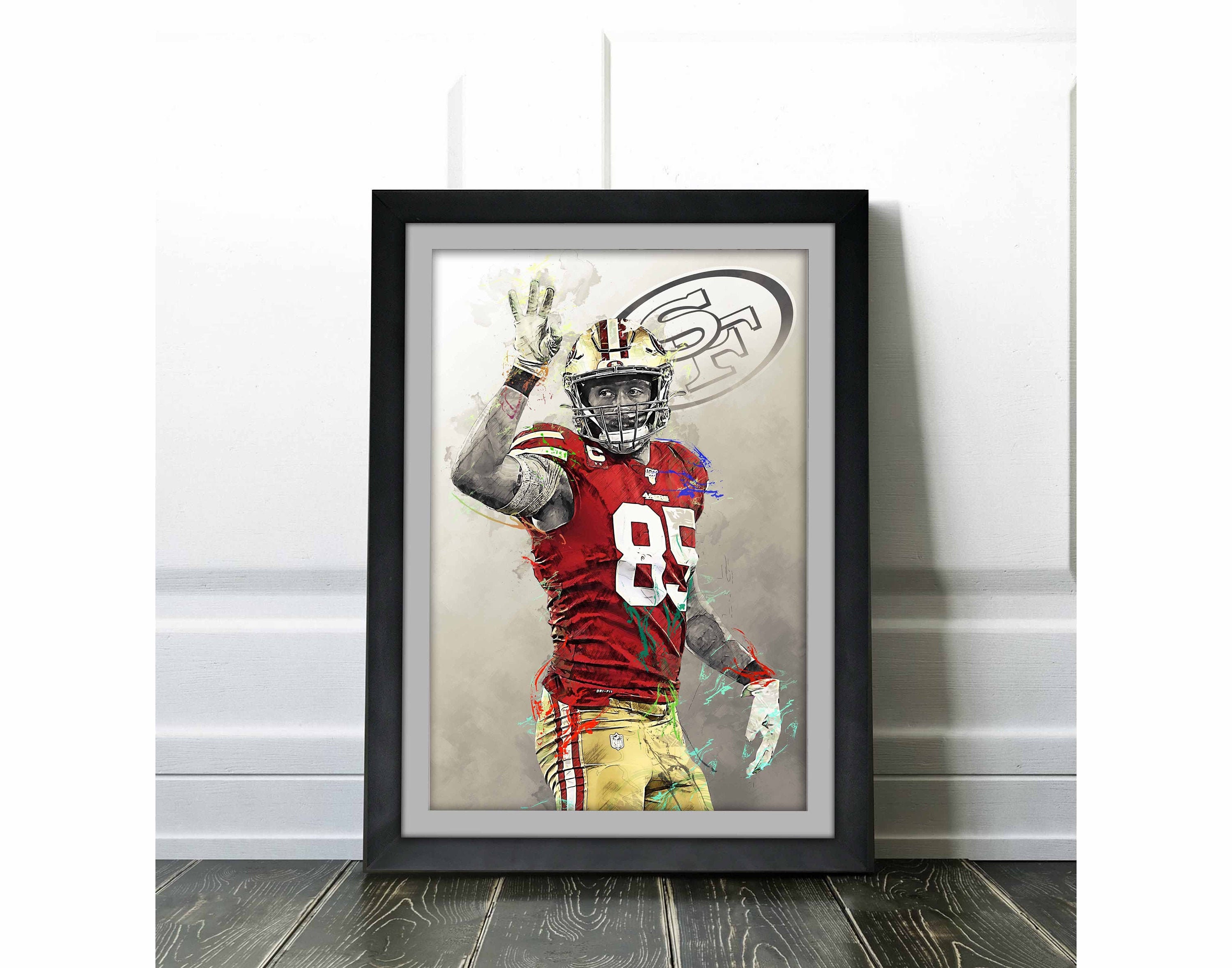 George Kittle Poster San Francisco 49ers Canvas Print - Etsy