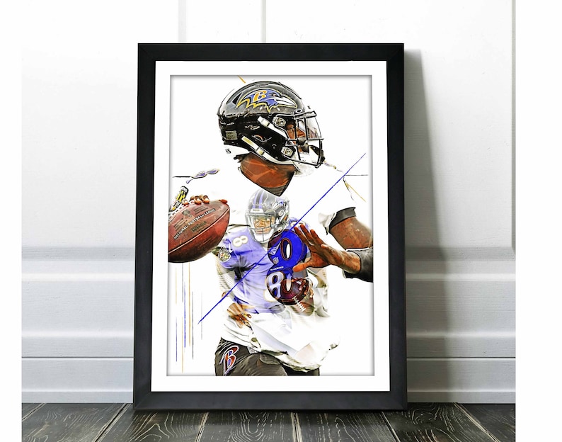 Lamar Jackson Poster Baltimore Ravens Canvas Print Wall - Etsy