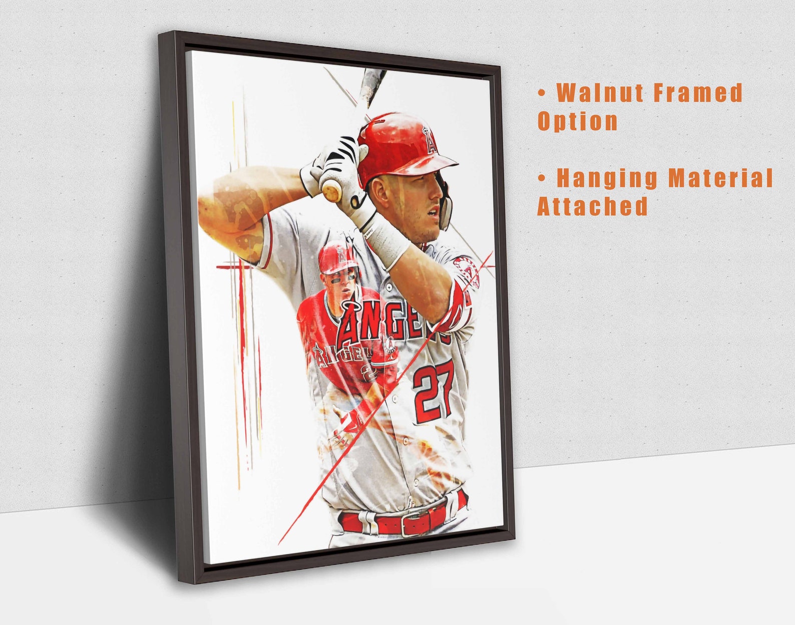 Mike Trout Poster Los Angeles Angels Canvas Print, Wall Art, Sports Art ...