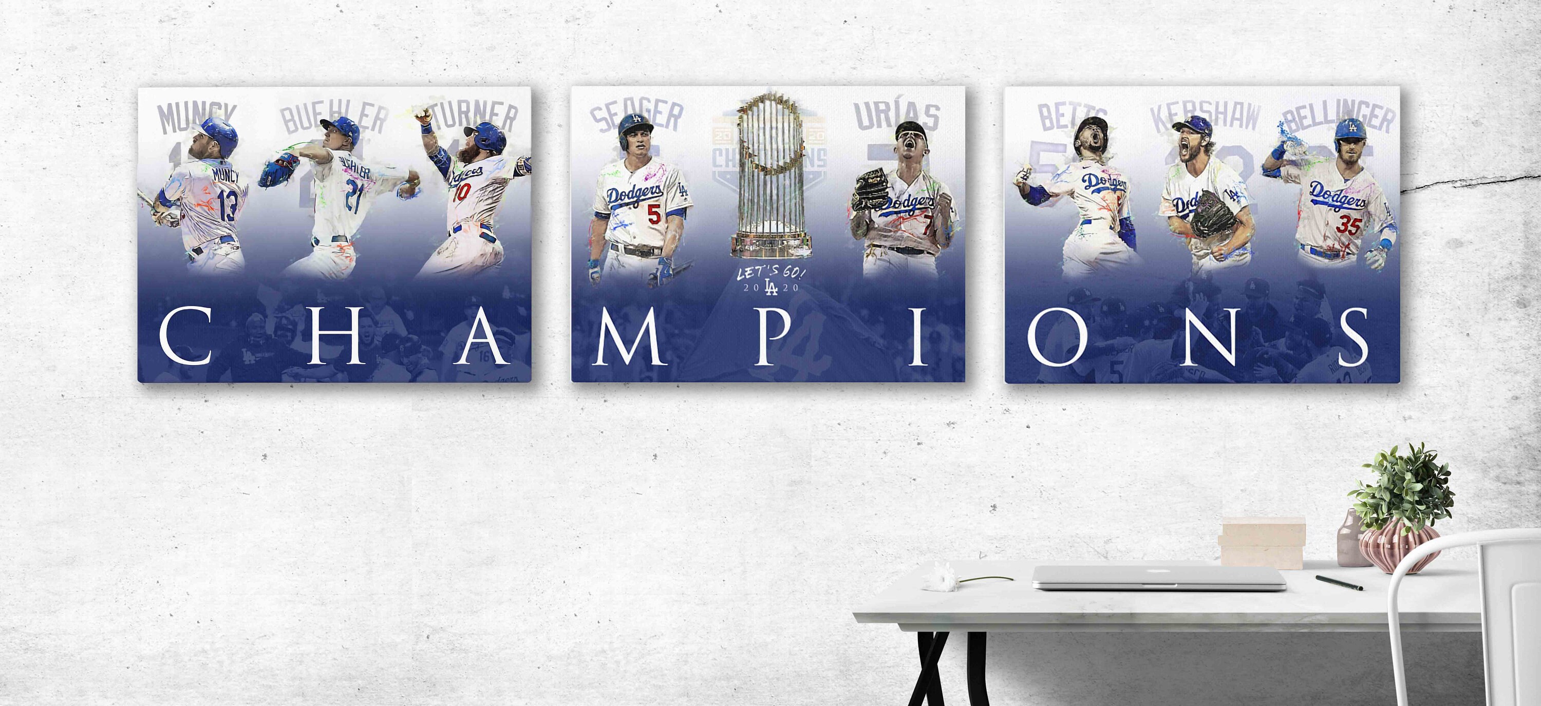 Los Angeles Dodgers World Series Champs Canvas Print 3 Panel - Etsy