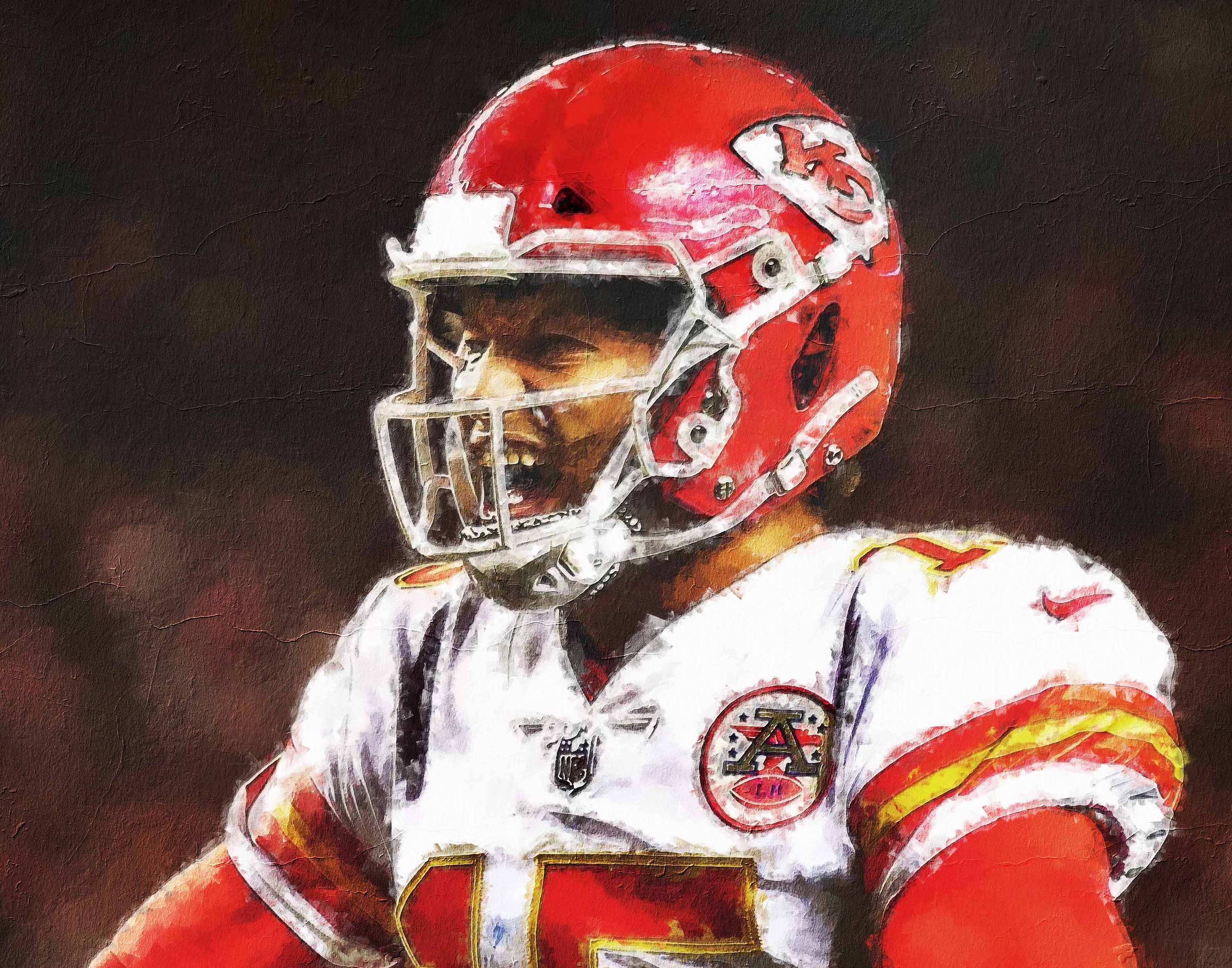 Patrick Mahomes Canvas Print Kansas City Chiefs Wall Art | Etsy