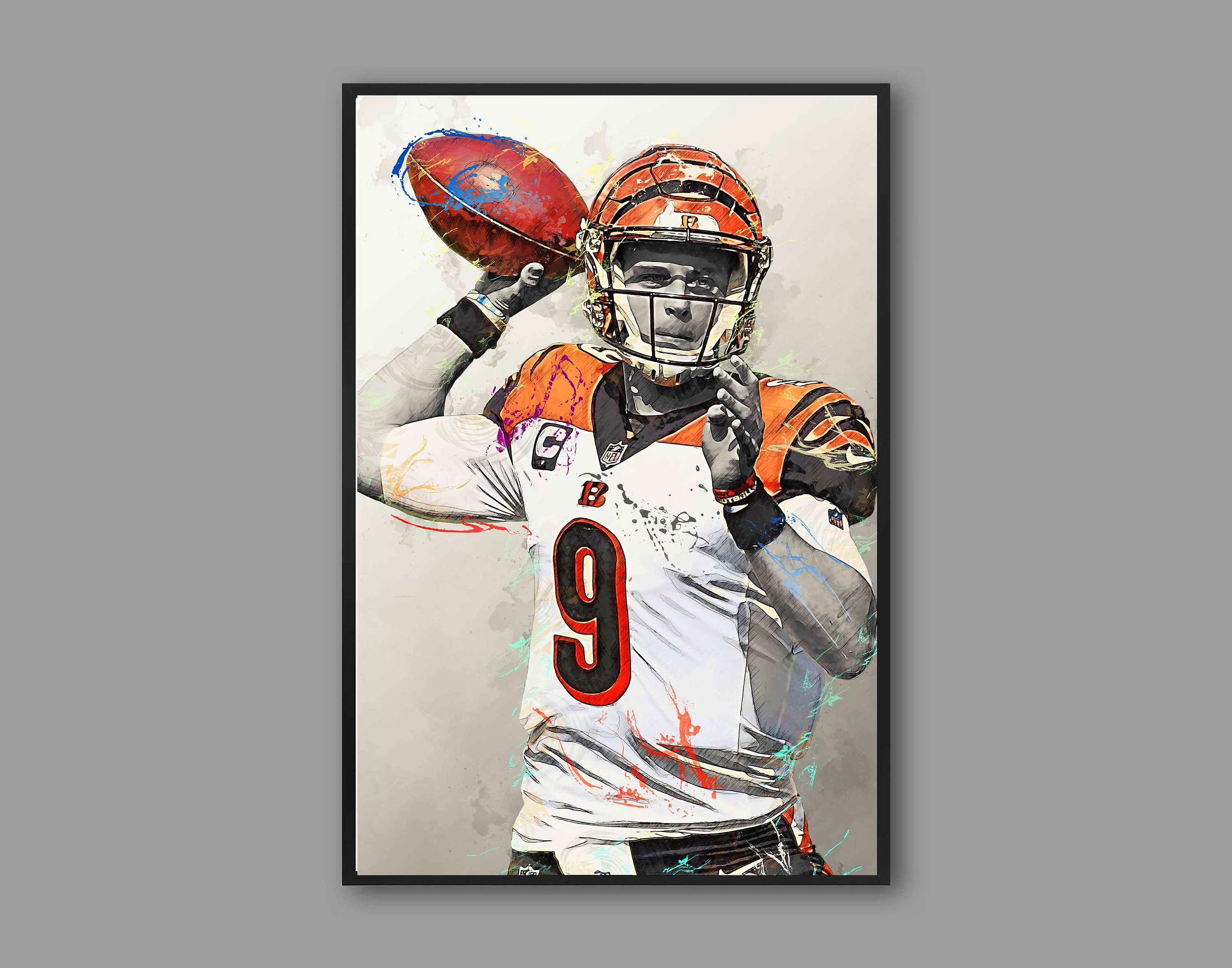 Joe Burrow Poster Cincinnati Bengals Canvas Print Wall - Etsy