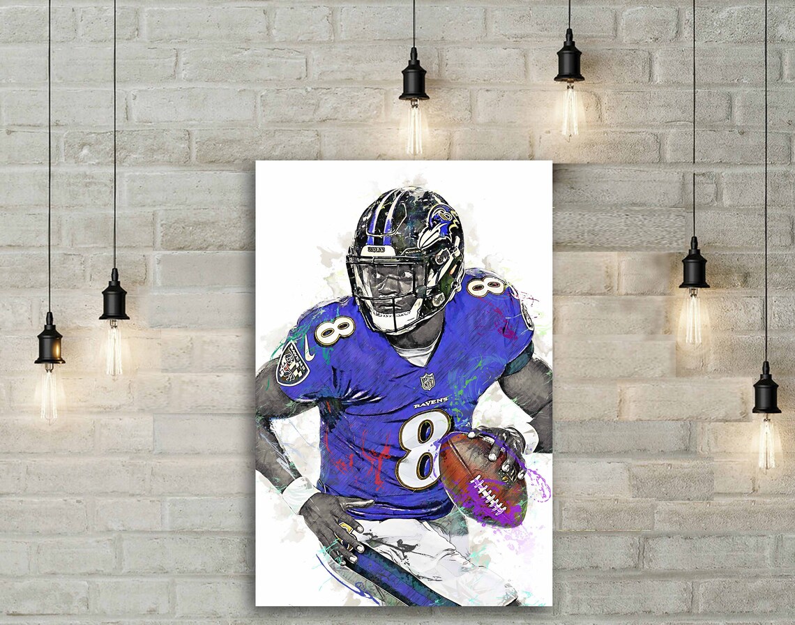 Lamar Jackson Poster - Baltimore Ravens - Canvas Print, Wall Art ...