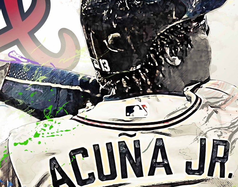 Ronald Acuna Jr Poster Atlanta Braves Canvas Print Wall | Etsy