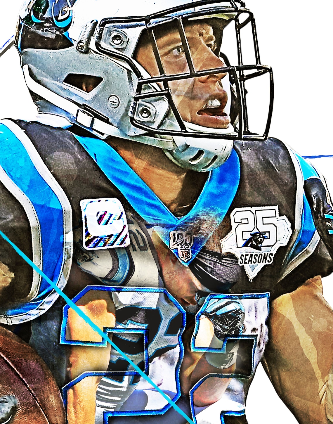 Christian Mccaffrey Poster - Carolina Panthers - Canvas Print, Wall Art ...