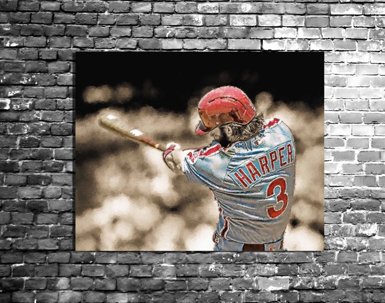 Bryce Harper Canvas Print - Philadelphia Phillies - Wall Art, Sports ...
