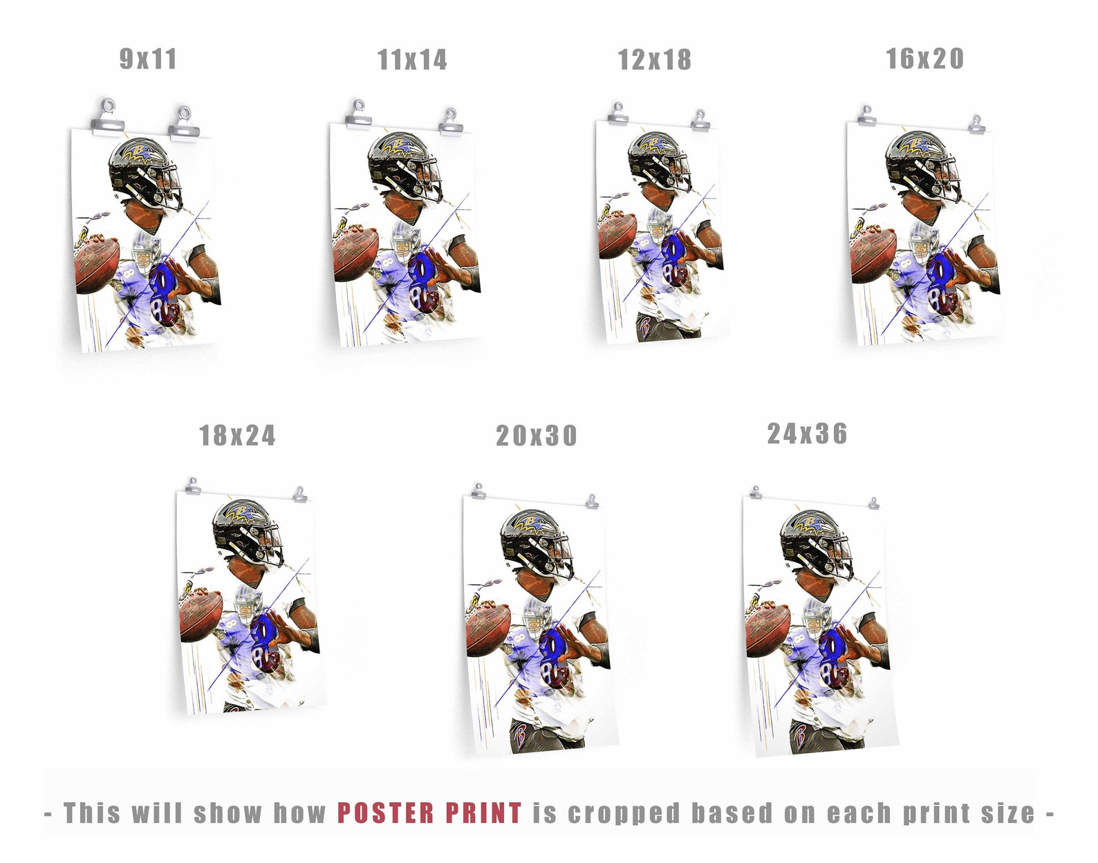 Lamar Jackson Poster Baltimore Ravens Canvas Print Wall - Etsy