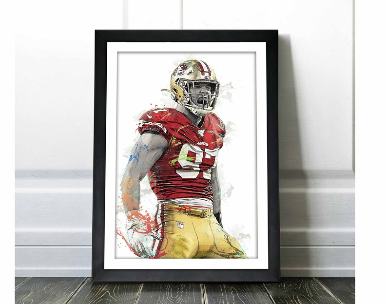 Nick Bosa Poster - San Francisco 49ers - Canvas Print, Wall Art, Sports ...