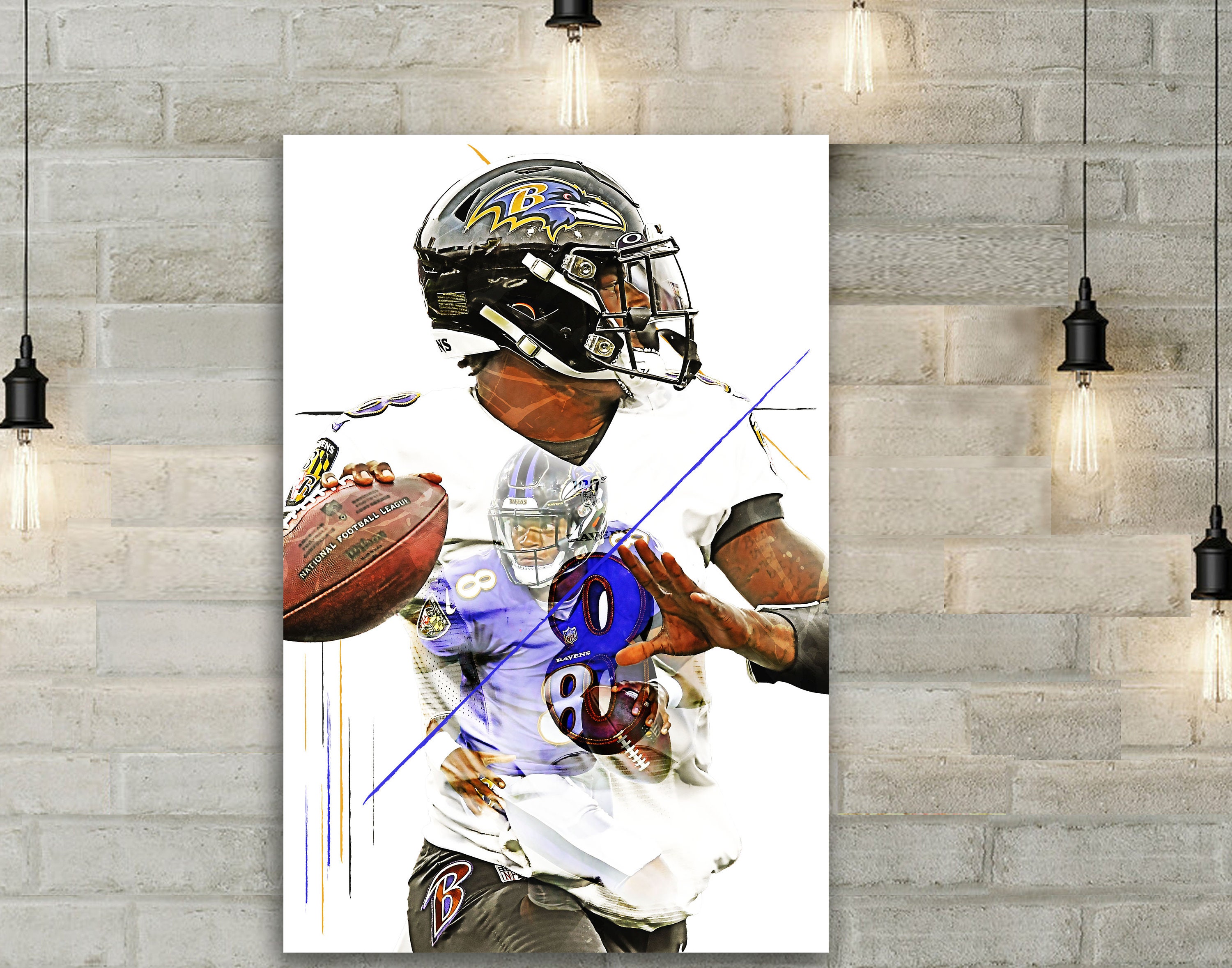 Lamar Jackson Poster Baltimore Ravens Canvas Print Wall - Etsy