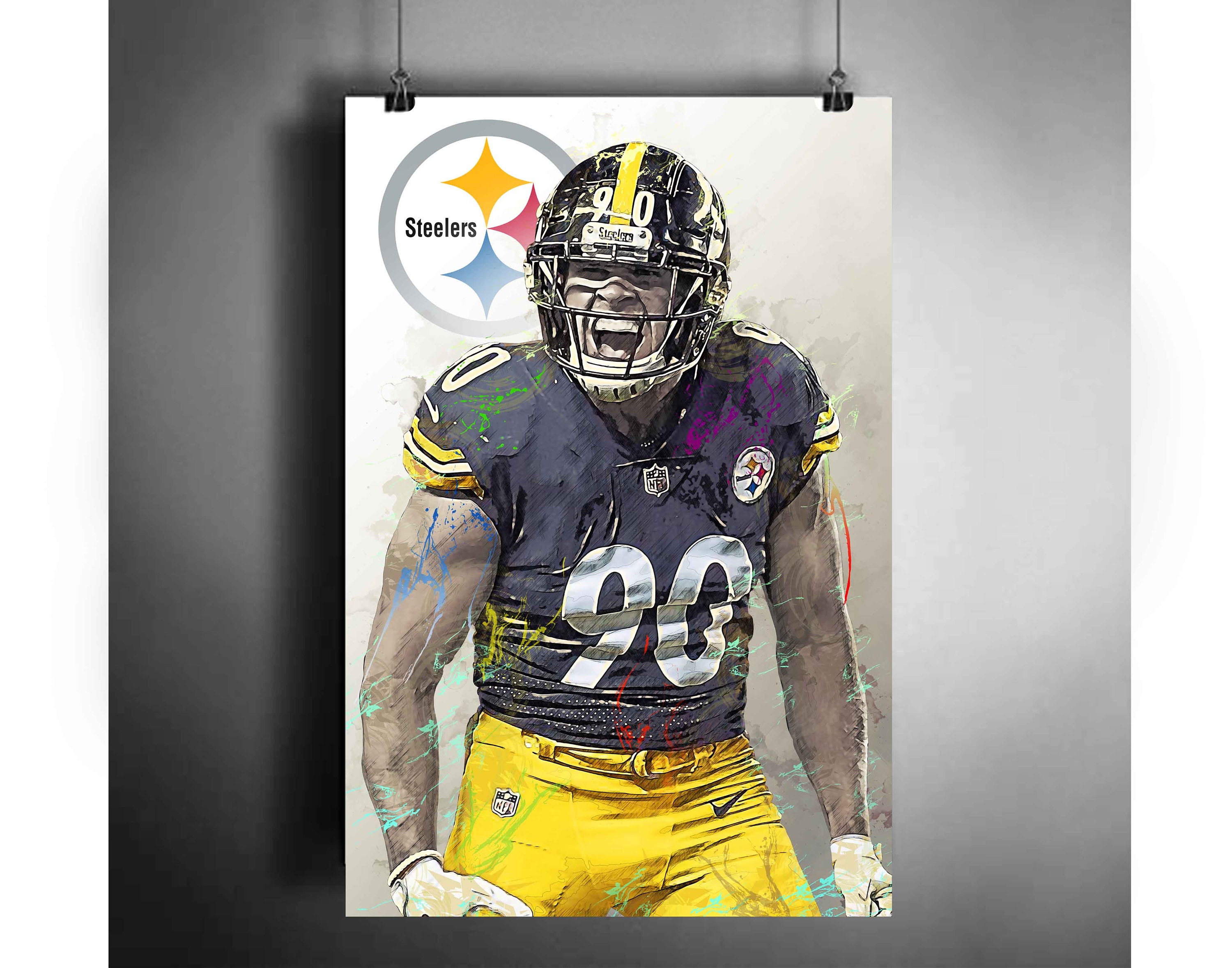 TJ Watt Poster - Pittsburgh Steelers - Canvas Print, Wall Art, Sports ...