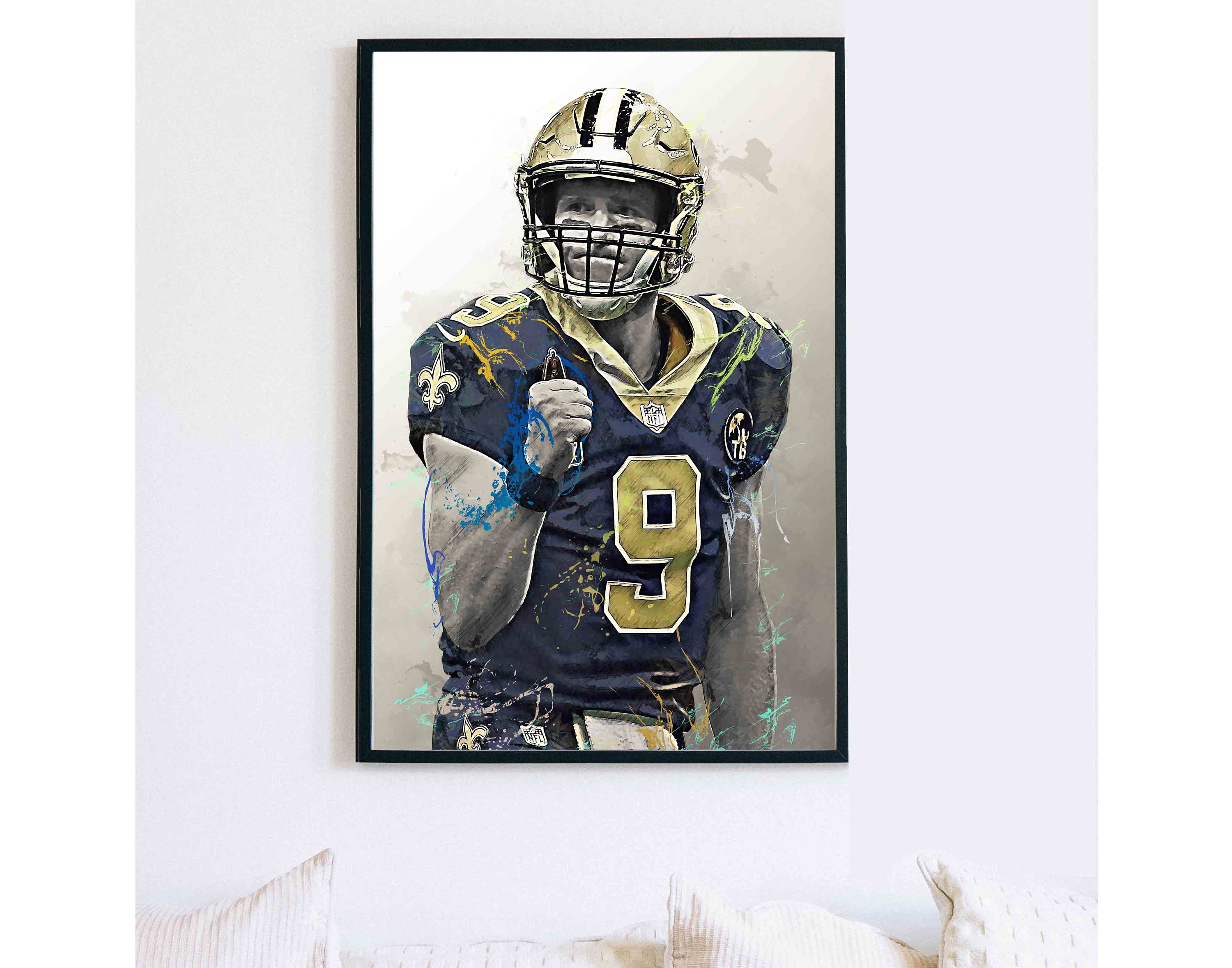 Drew Brees Poster New Orleans Saints Canvas Print Wall - Etsy