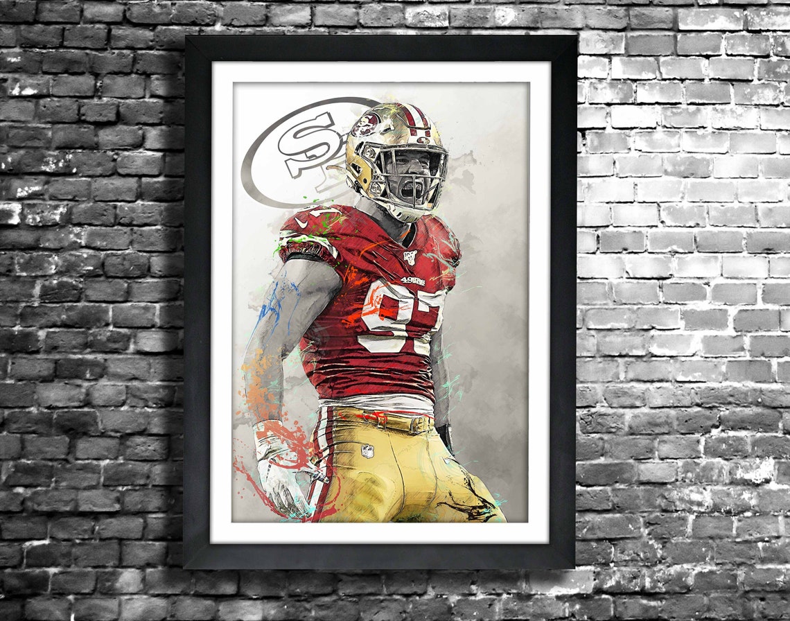 Nick Bosa Poster San Francisco 49ers Canvas Print Wall | Etsy