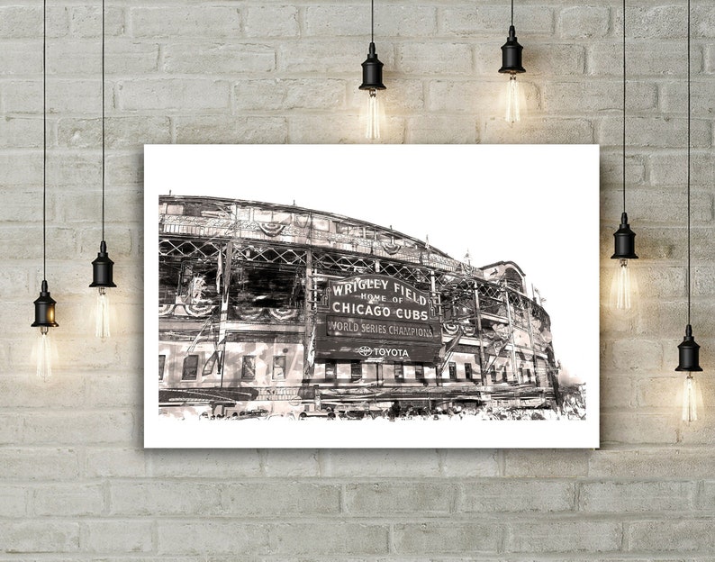 Wrigley Field Stadium Poster Chicago Cubs Canvas Print | Etsy