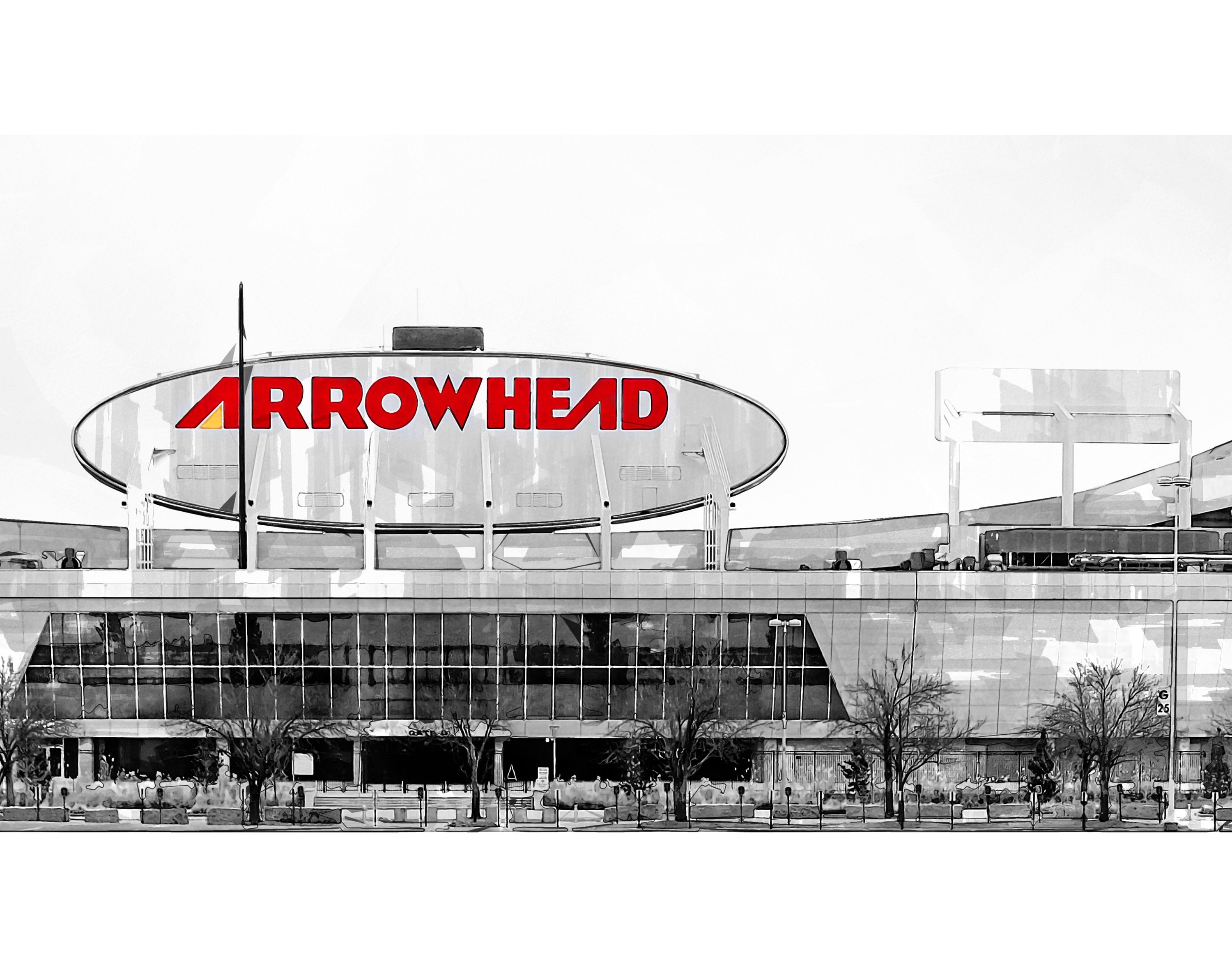 Arrowhead Stadium Canvas Print Black/white - Kansas City Chiefs - Wall ...