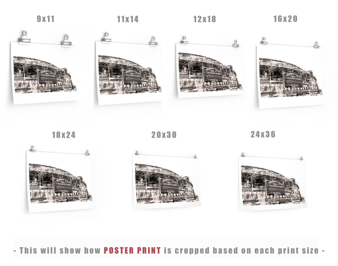 Wrigley Field Stadium Poster Chicago Cubs Canvas Print | Etsy