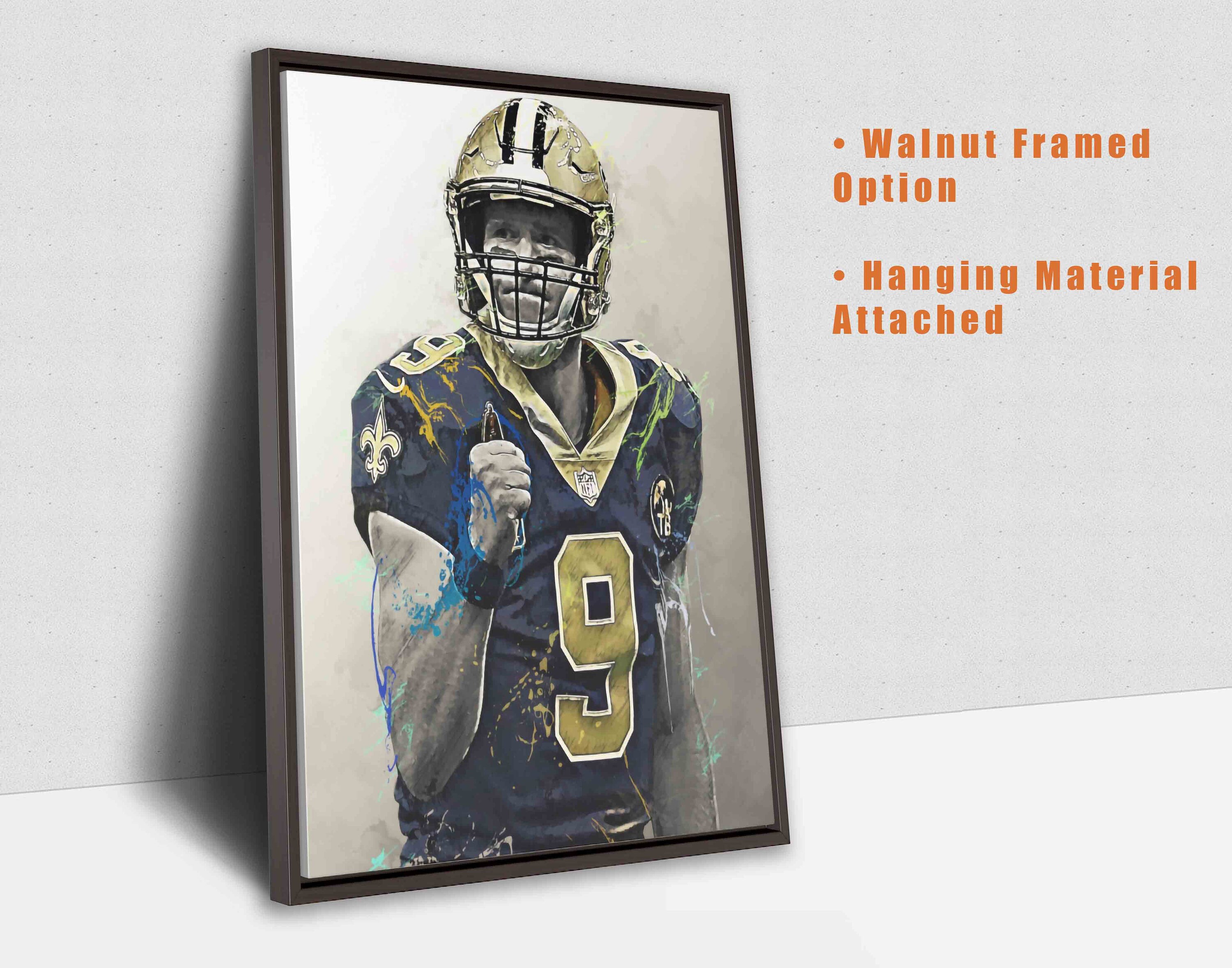 Drew Brees Poster New Orleans Saints Canvas Print Wall - Etsy