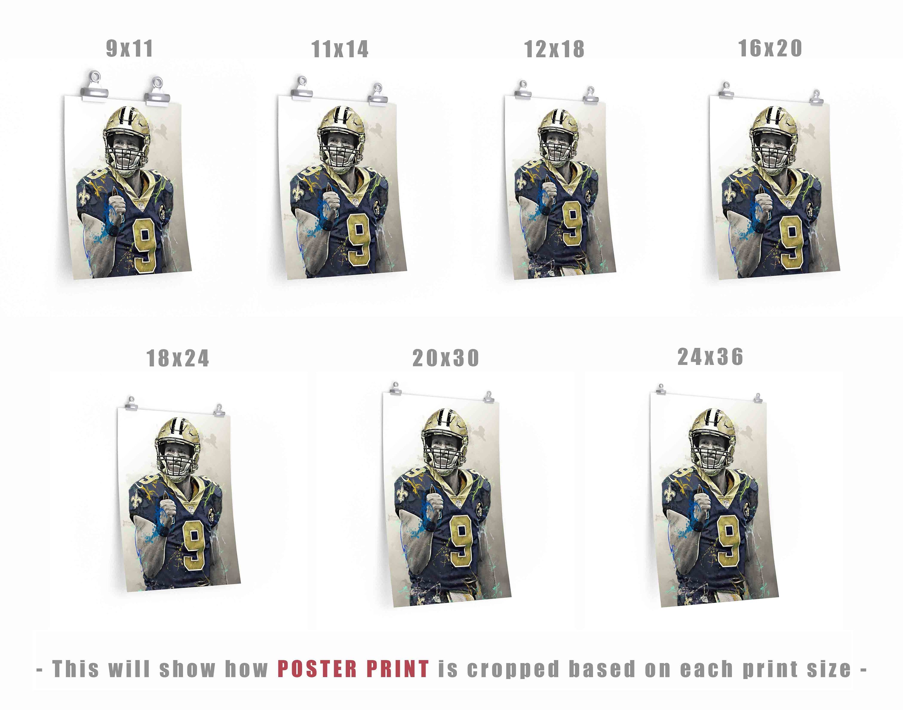 Drew Brees Poster New Orleans Saints Canvas Print Wall - Etsy