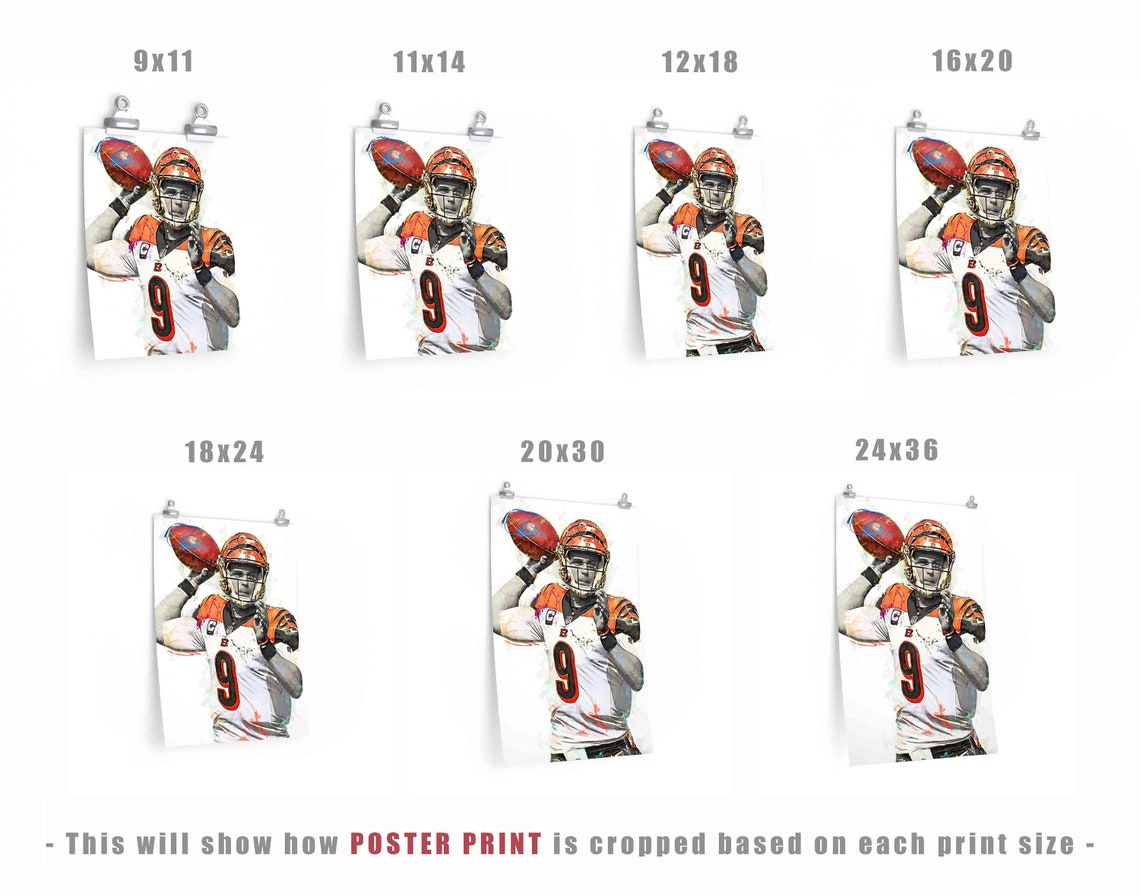 Joe Burrow Poster Cincinnati Bengals Canvas Print Wall | Etsy